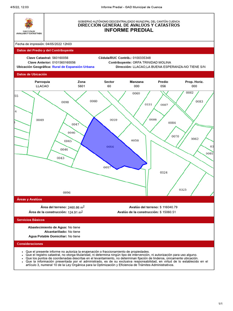 Informe Predial | PDF