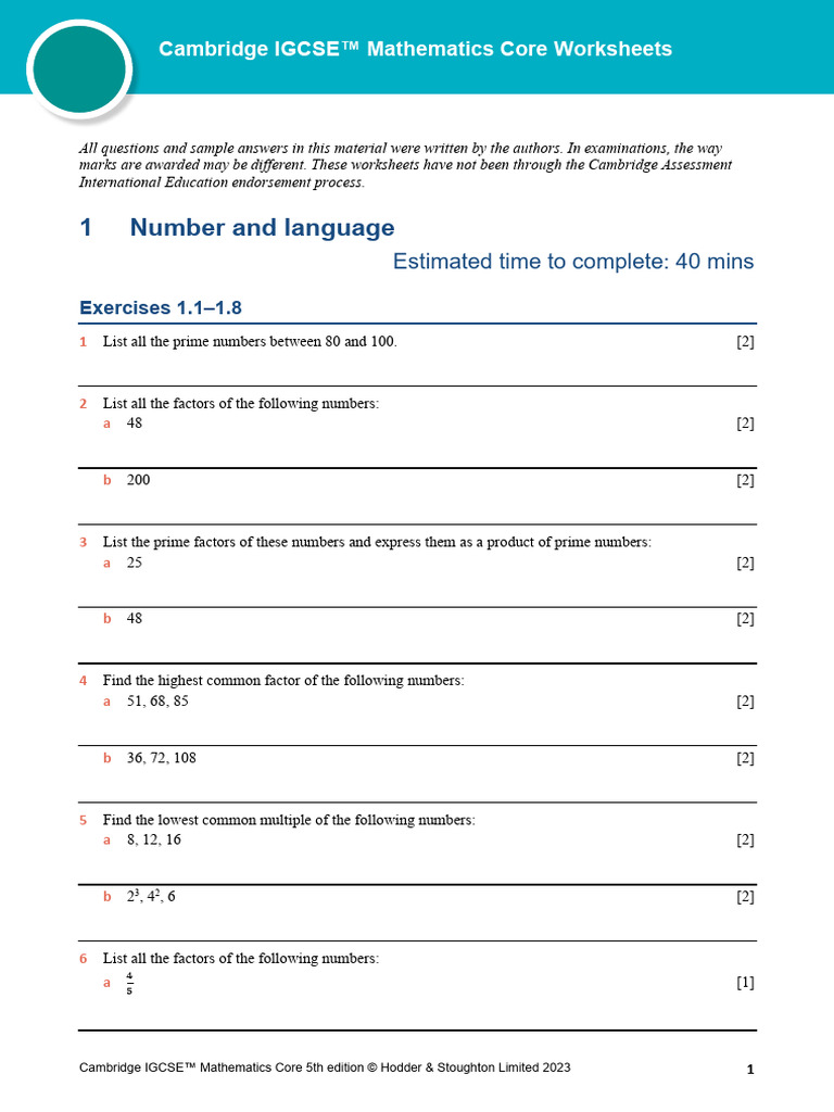 Maths - core-worksheets | PDF | Interest | Option (Finance)