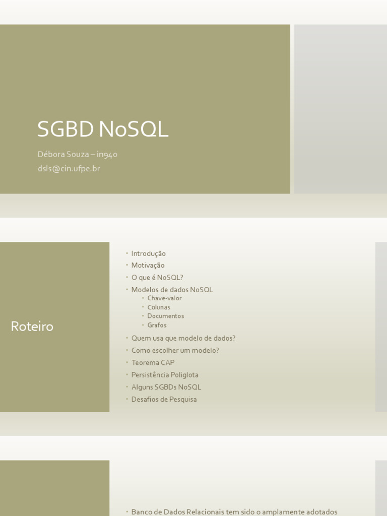 NoSQL Debora | PDF | No SQL | Bancos de dados