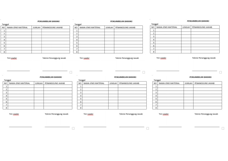 Bon Material Teknisi | PDF