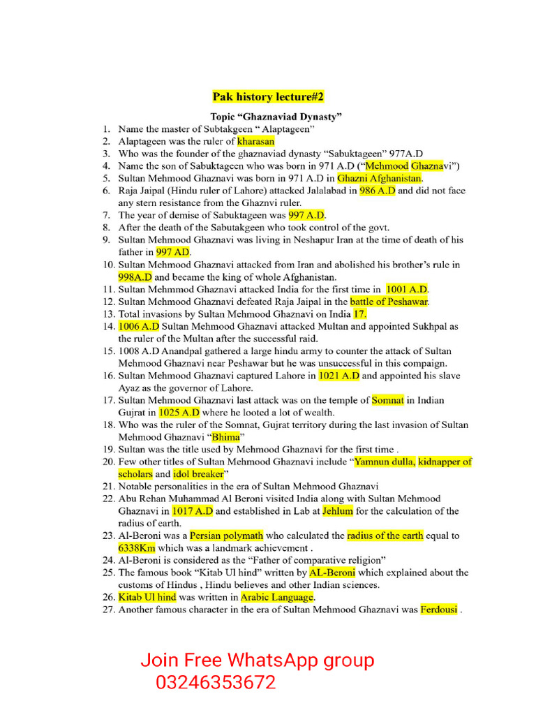 Pak History Lecture#22 | PDF