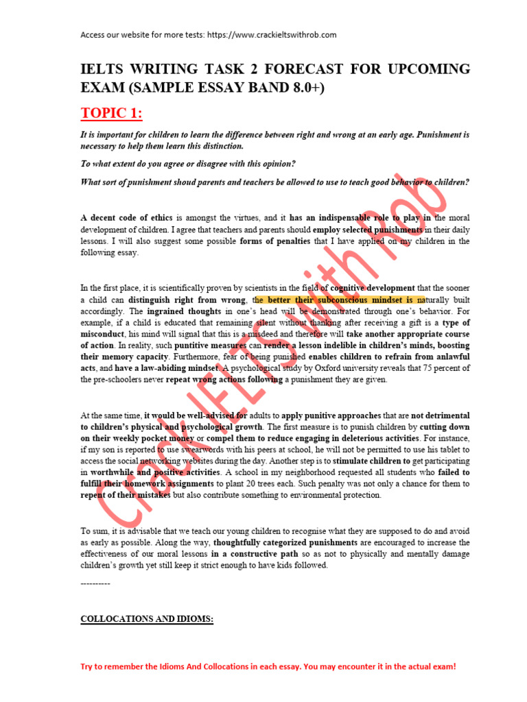 Sample Essays Band 8.0+ For IELTS Writing Task 2 (Forecast Questions ... Sample Essays Band 8.0+ For IELTS Writing Task 2 (Forecast Questions ...