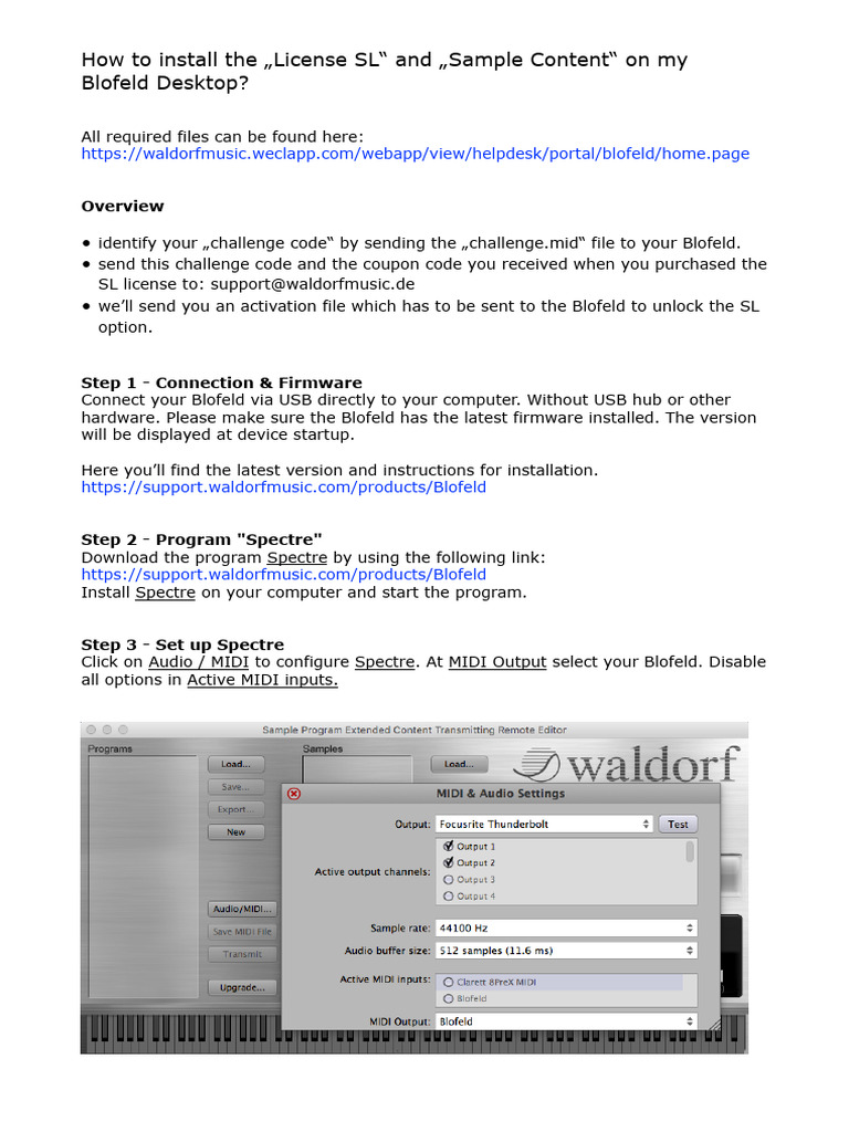 Blofeld SL License & Content Setup | PDF | Usb | Computing