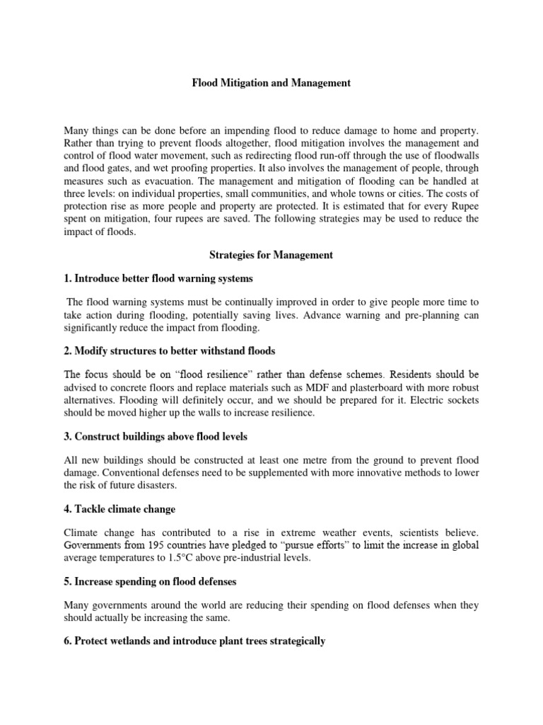 Effective Flood Mitigation Strategies | PDF | Flood | Climate Change ...