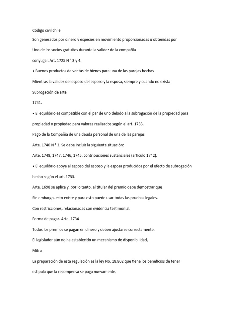 Código Civil Chile | PDF