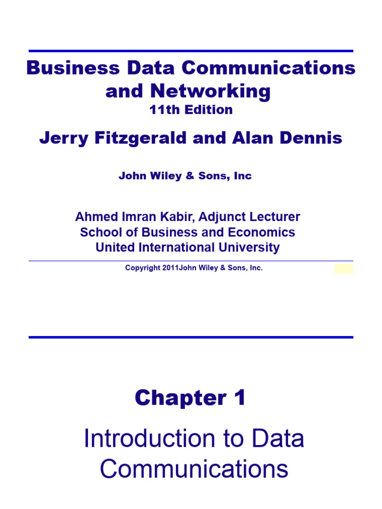 Data Com Chapter 1 | Download Free PDF | Osi Model | Computer Network