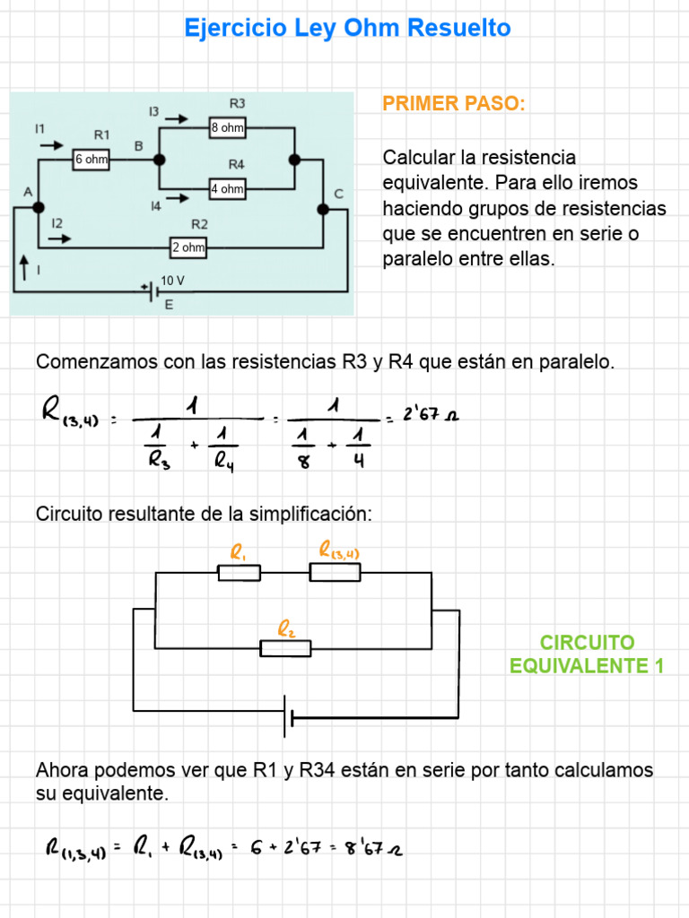 Ejercicio Ley Ohm | PDF | Resistencia Eléctrica y Conductancia | voltaje