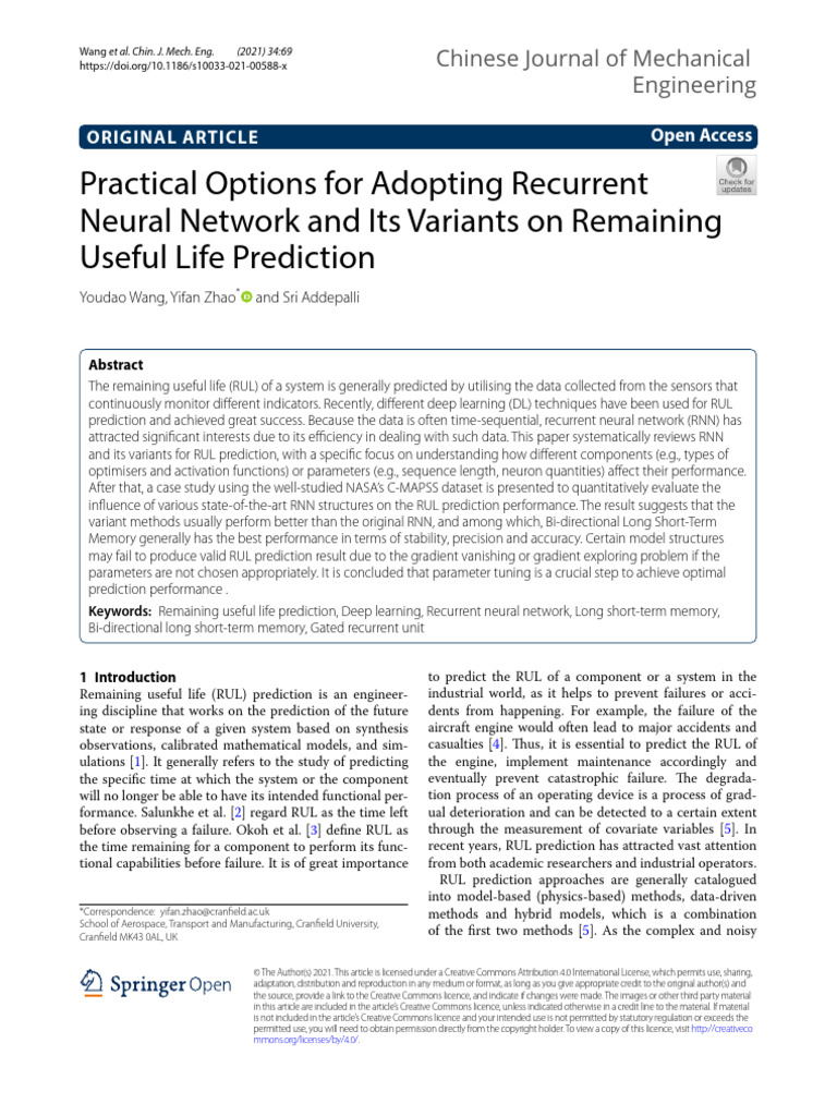Practical Options For Adopting Recurrent Neural Network and Its Variants On Remaining Useful ...