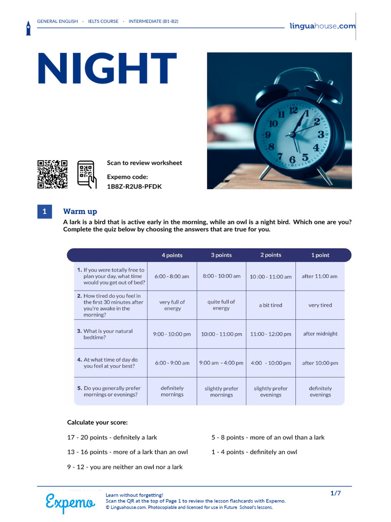 Night British English Student | Download Free PDF | Sleep | English ...