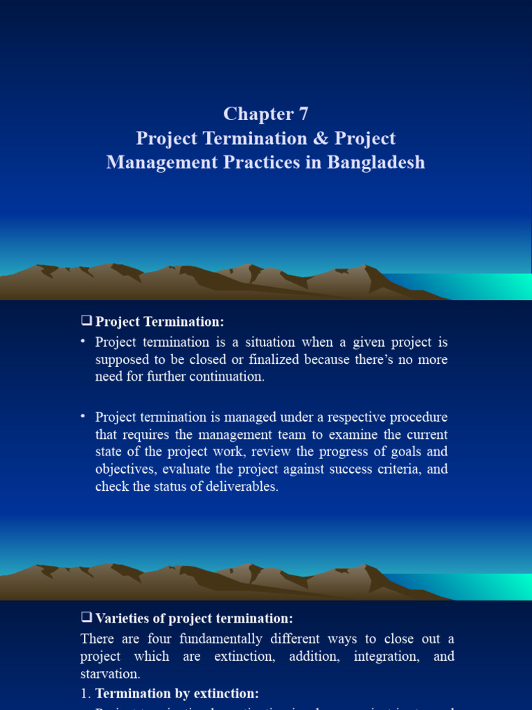 Chapter 7 Project Termination and Project Management Practices in BD | PDF | Project Management ...