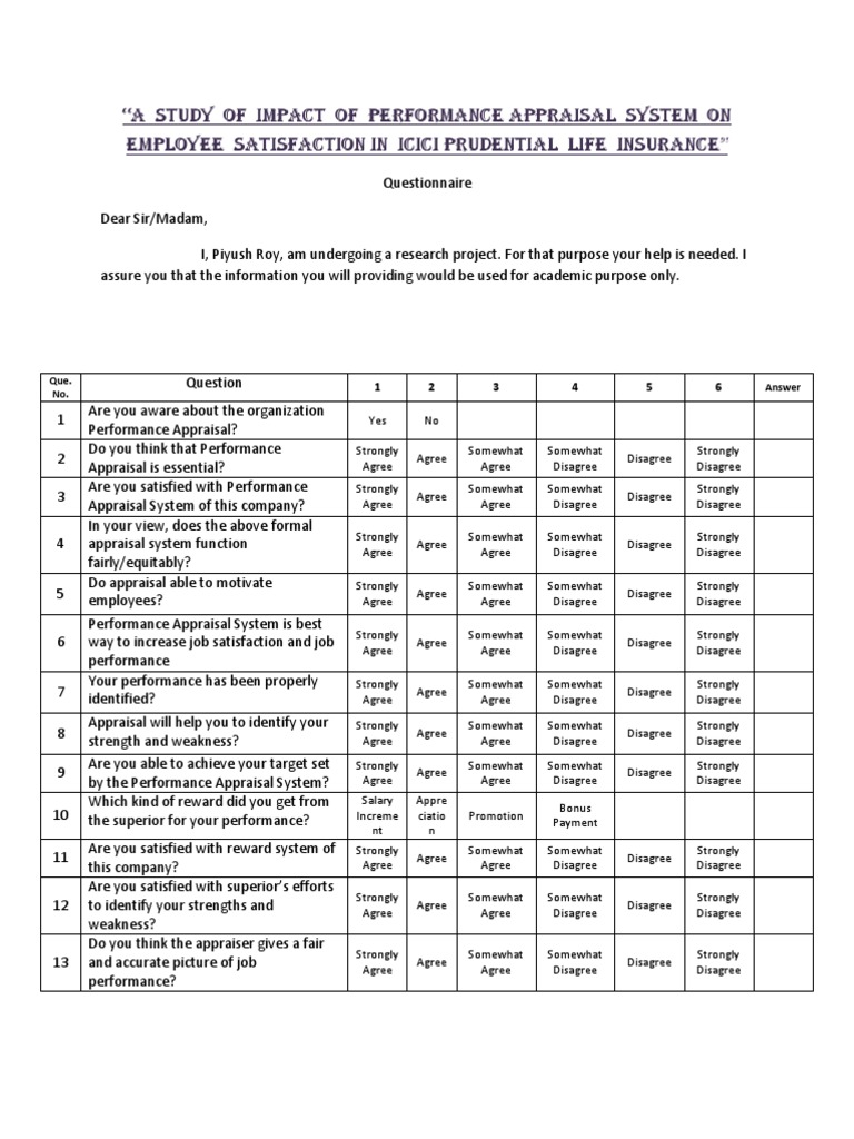A Study of Impact of Performance Appraisal System On Employee ...