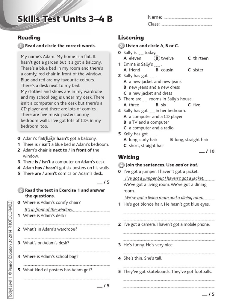 Skills Test for Reading and Listening | PDF