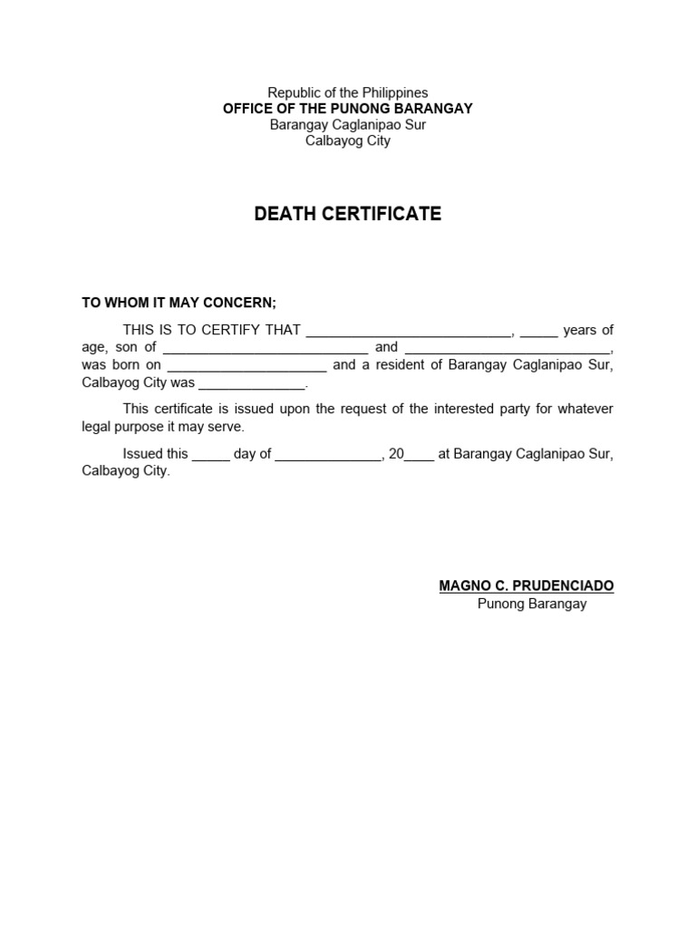 Death Certificate | PDF