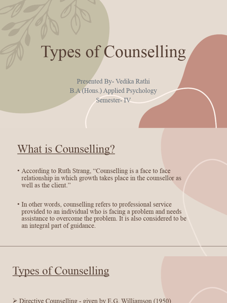 Types of Counselling | PDF | Psychotherapy | Psychology