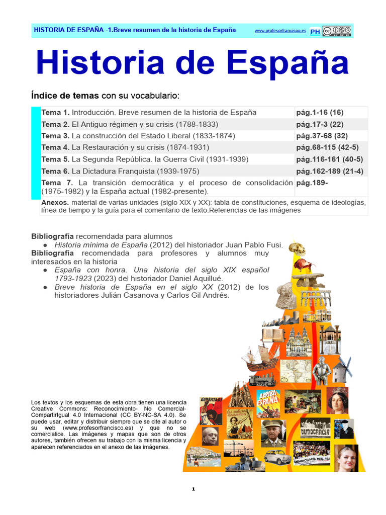 HE-1. Resumen Historia de España | PDF | Nación | España