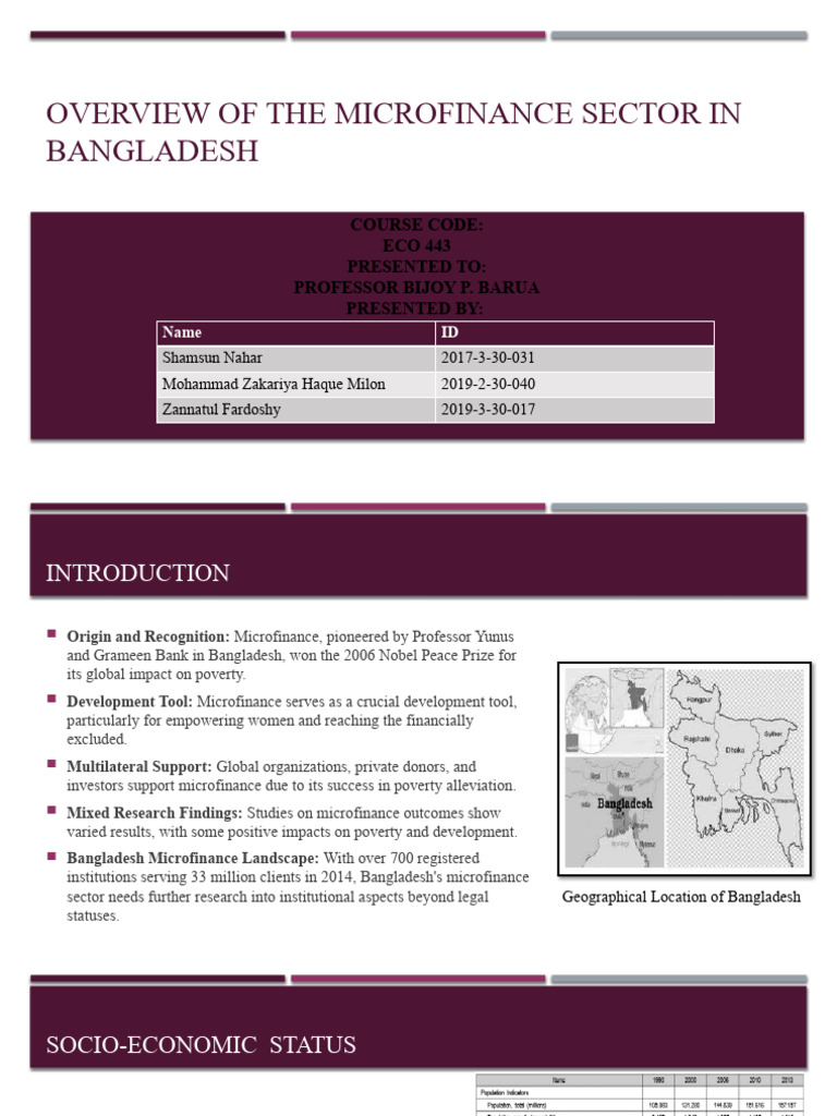 Overview of The Microfinance Sector in Bangladesh | PDF | Microfinance ...