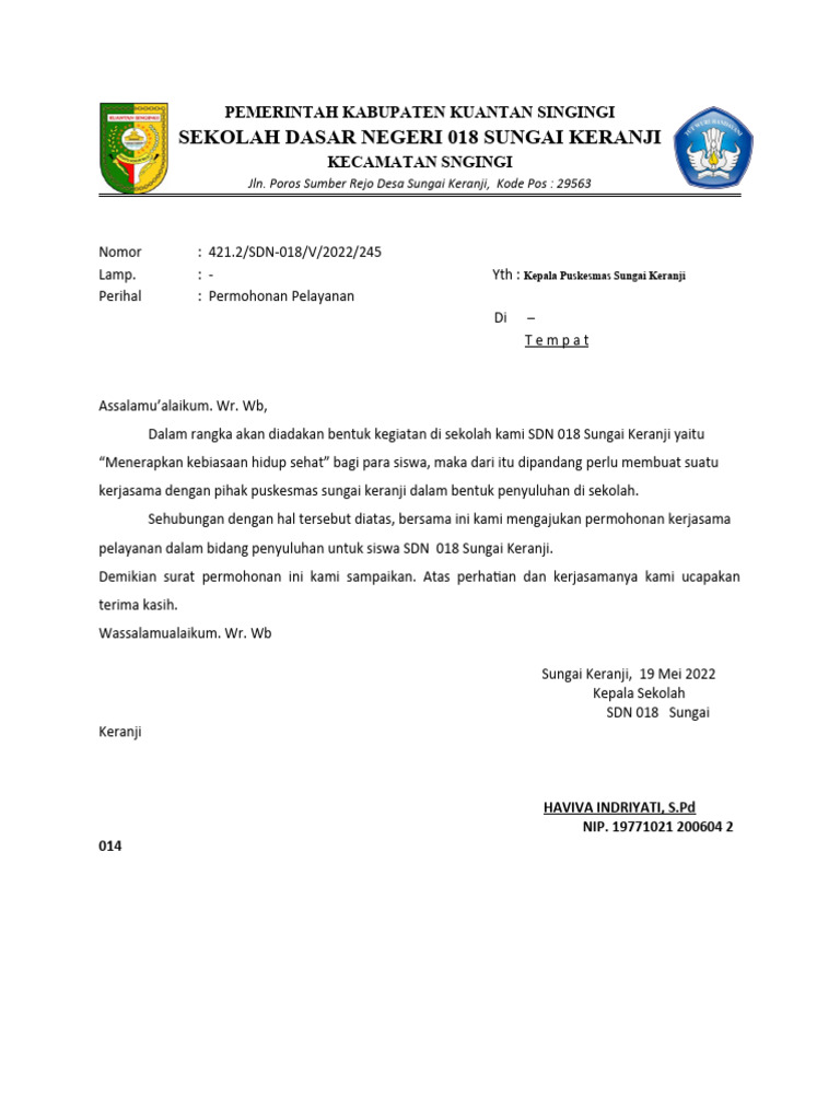 Surat Permohonan Puskesmas | PDF