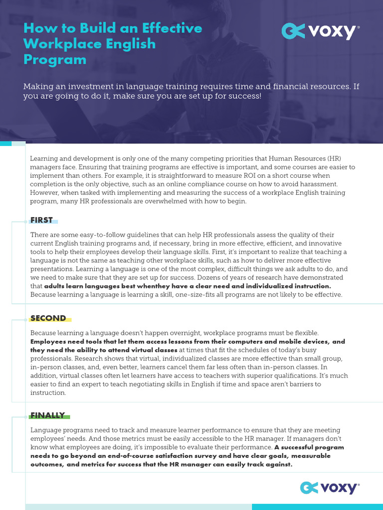 How To Build An Effective Workplace English Program | PDF | Human ...