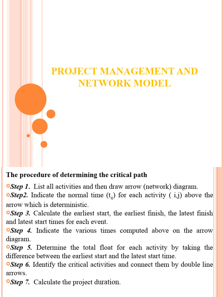 CHAPTER 7 Project Management and Network Analysis | PDF | Mode ...