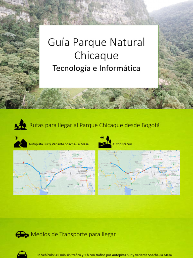 Guía Parque Natural Chicaque Tecnologia | PDF