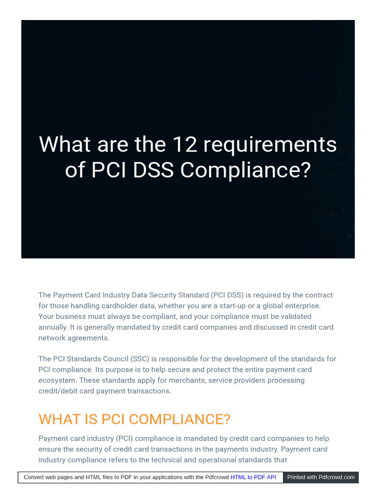 WWW Controlcase Com What Are The 12 Requirements of Pci Dss | Download ...