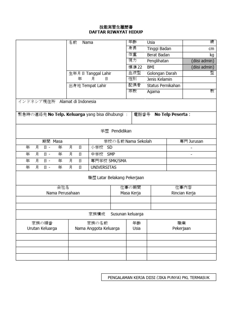 Format CV LPK Globalindo | PDF
