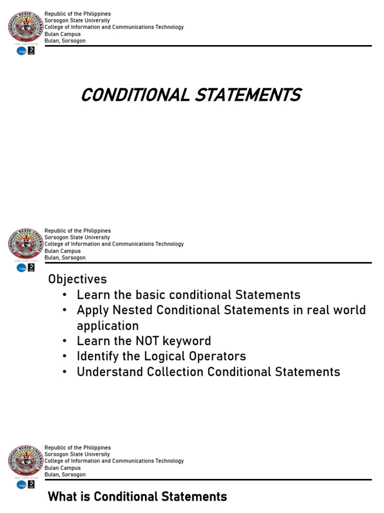 Lesson 5 Conditional Statements 2 | PDF | Logic | Computer Science