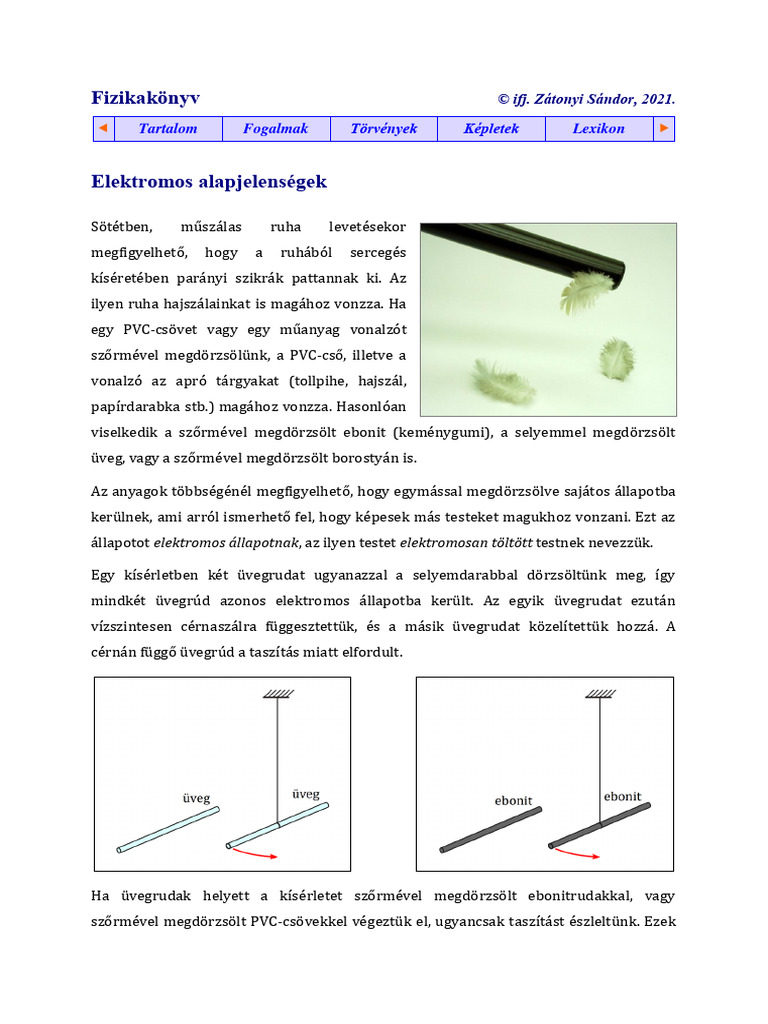 Fizikakönyv: Tartalom Fogalmak Törvények Képletek Lexikon | PDF