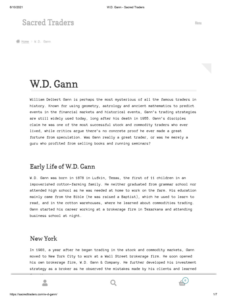 W.D. Gann: Trading Legend or Myth? | PDF | Market (Economics) | Economies