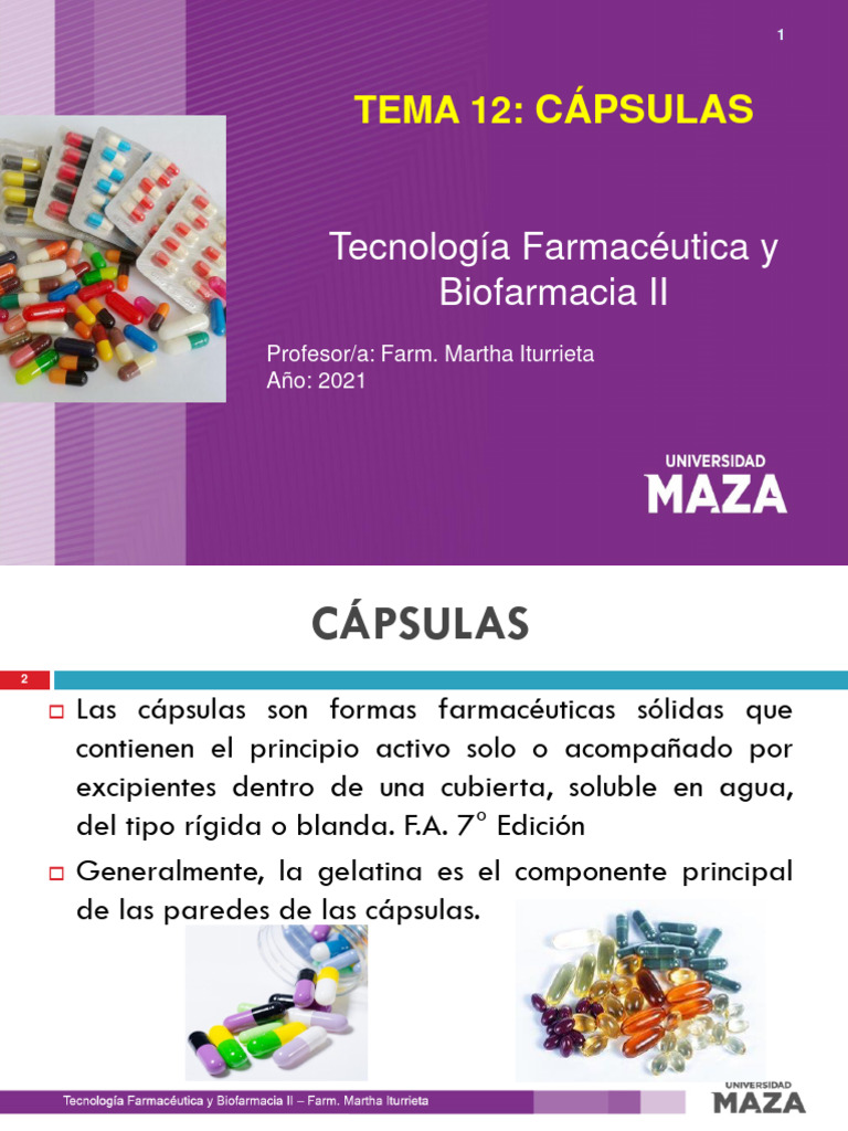 Tema 12. Cápsulas | PDF | Química | Sustancias químicas