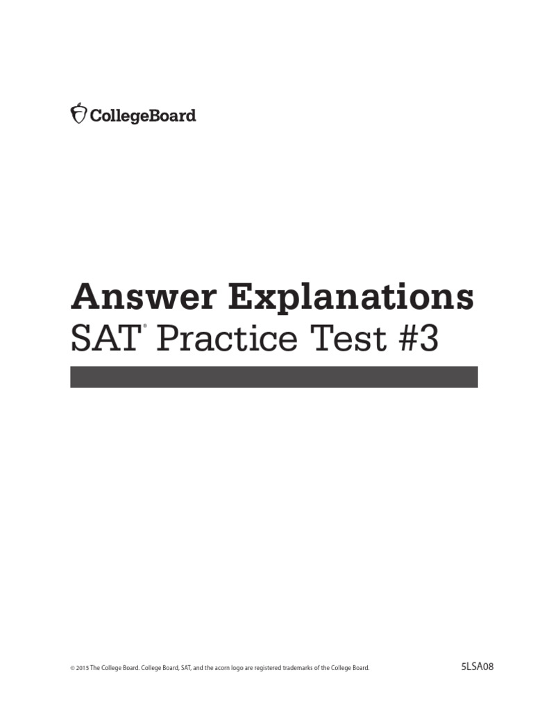 SAT Math Prep Practice Test 3 Answer Explanation | PDF | Weight ...