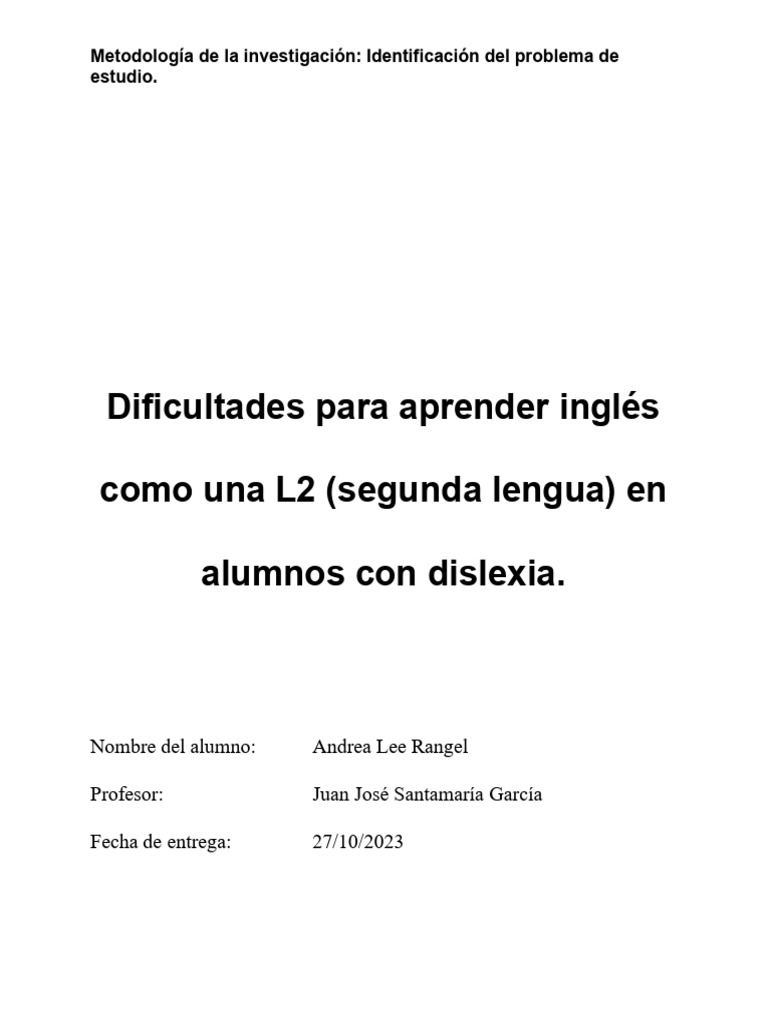Metodología de La Investigación Andrea Lee Rangel | PDF | Segundo lenguaje | Aprendizaje