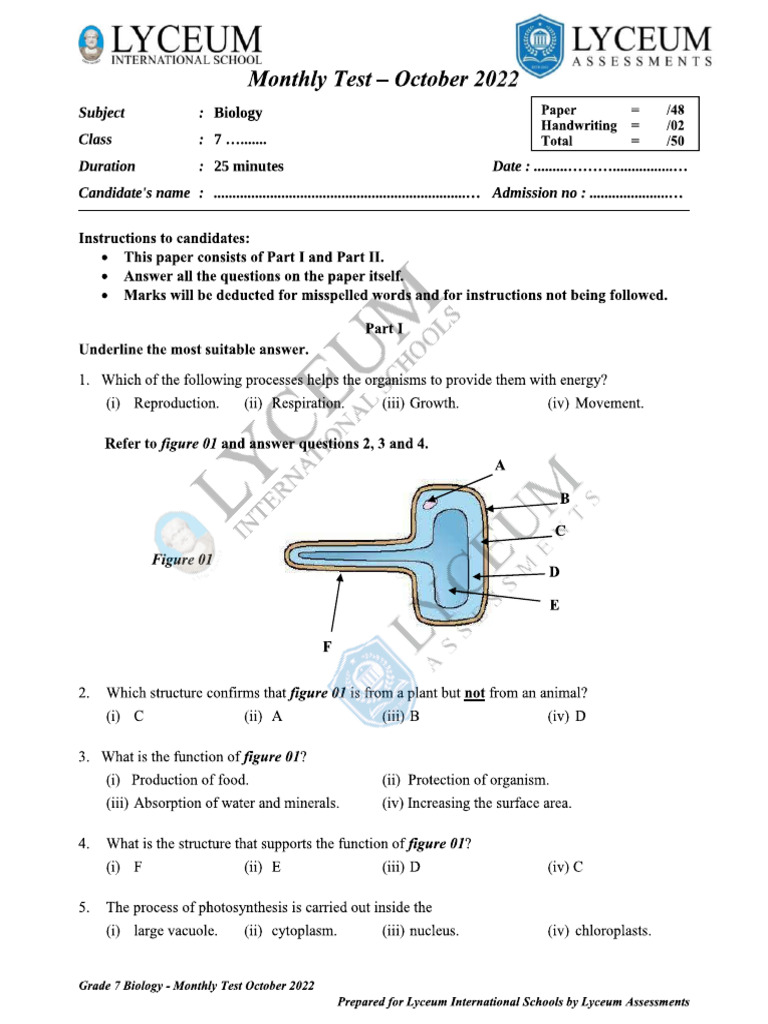 Grade 7 Biology | PDF