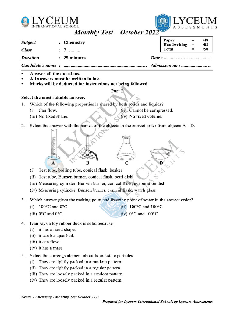 Grade 7 Chemistry | PDF