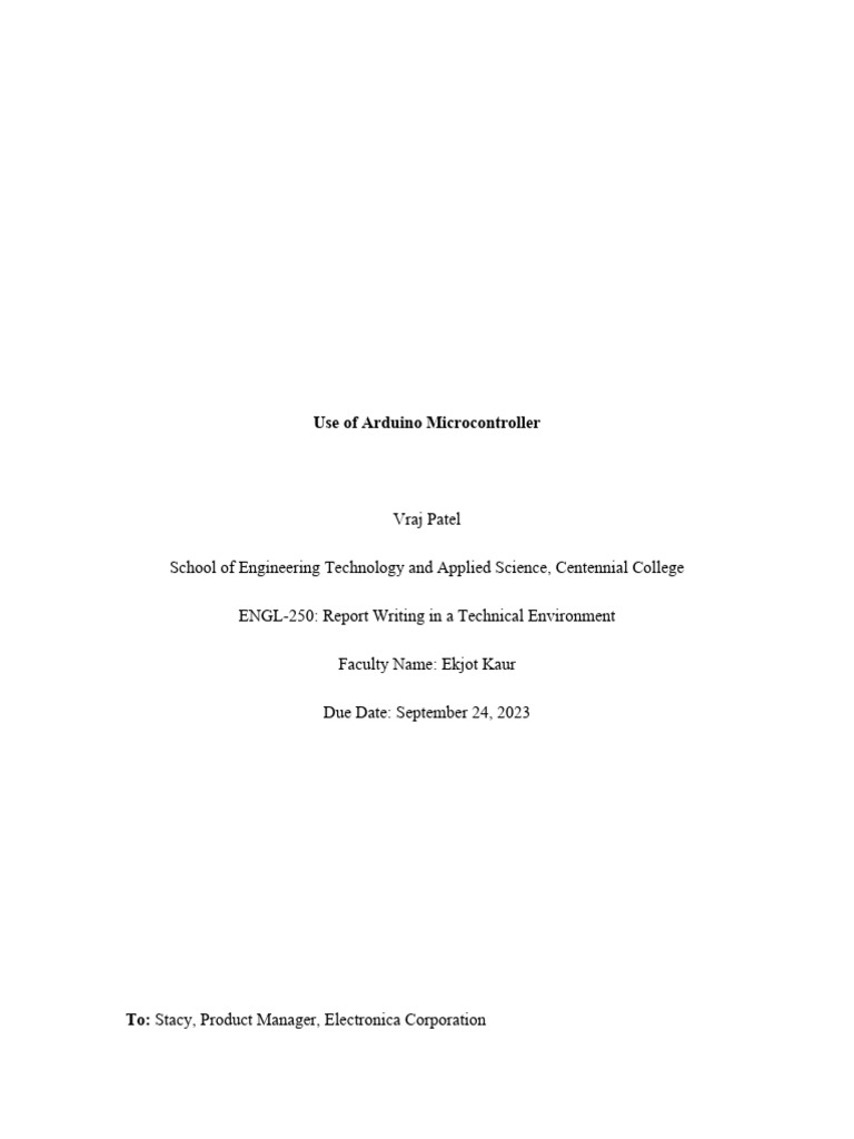 Recomendation Report Pdf Arduino Computing
