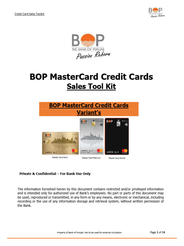 BOP Credit Card Sales Training Tool Kit (7 Files Merged) | PDF | Credit ...