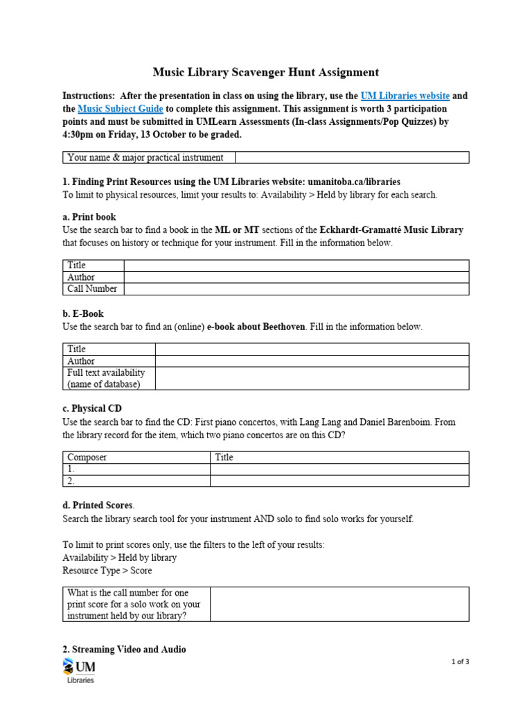 1004 Scavenger Hunt F2023 | PDF | Libraries | Encyclopedias