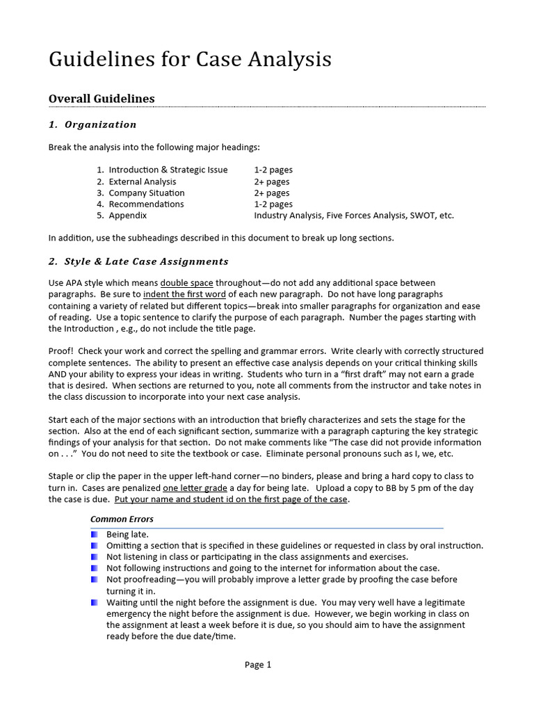 Written Guidelines For Common Assessment | Download Free PDF | Swot Analysis | Paragraph