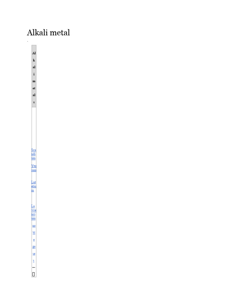 Alkali metal | PDF | Physical Sciences | Chemical Elements