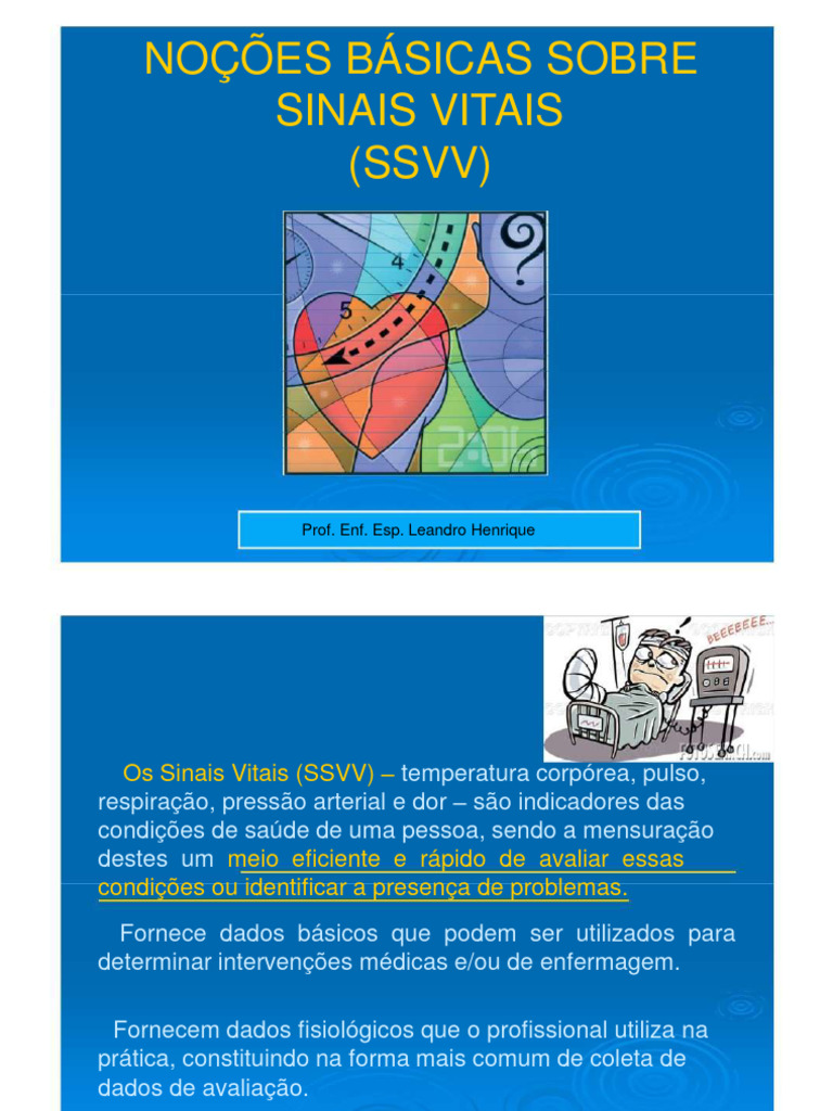 AULA 6 - SSVV Sinais Vitais | Download grátis PDF | Pressão sanguínea | Dor