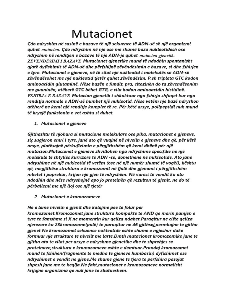 Mutacionet | PDF