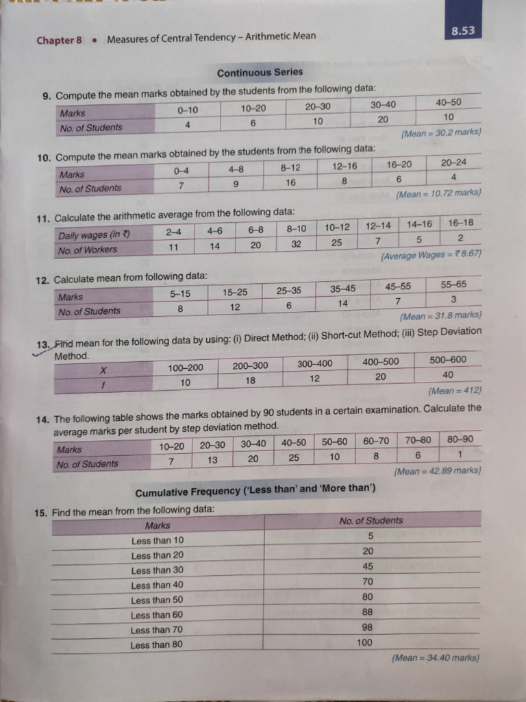 (Stats) Mean Questions | PDF | Arithmetic Mean | Mean