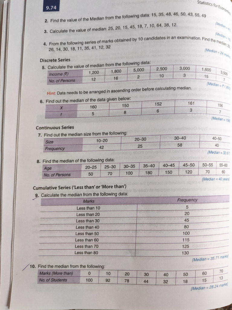 (Stats) Median&Mode Questions | PDF | Quartile | Mode (Statistics)