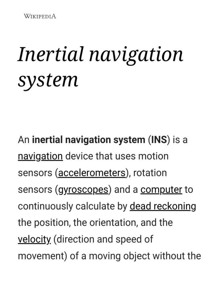 Inertial Navigation System | PDF | Inertial Navigation System ...