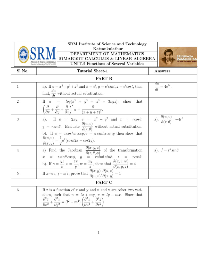 Tutorial Sheet 1 | PDF | Mathematics | Functions And Mappings