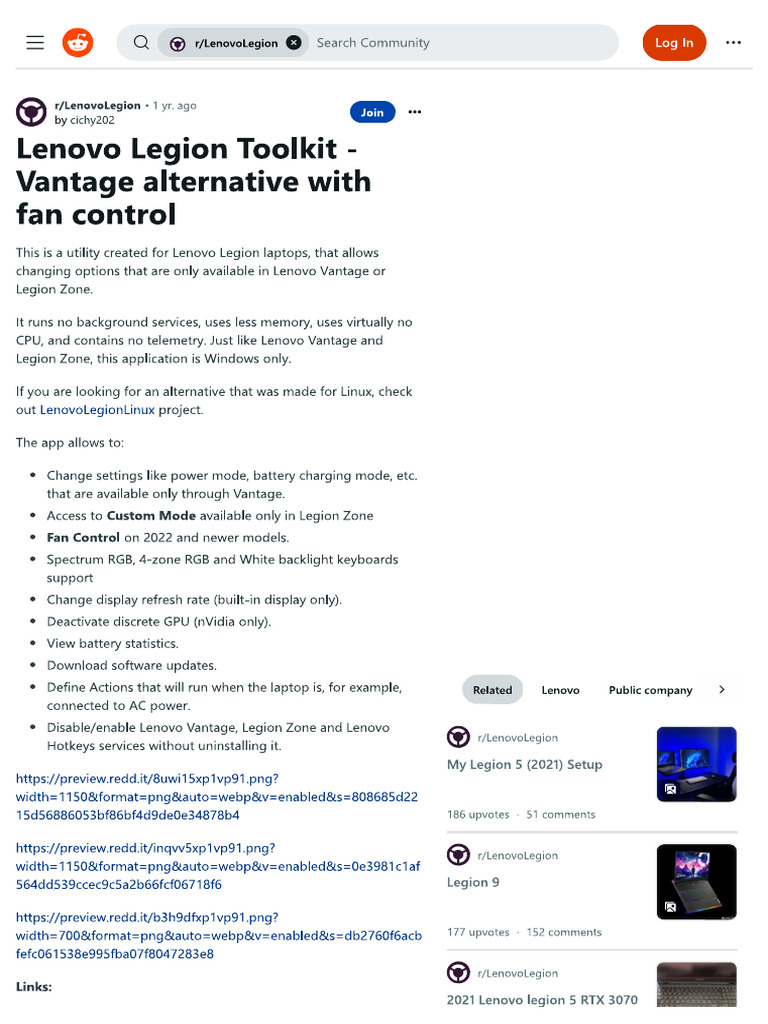 Lenovo Legion Toolkit - Reddit | PDF