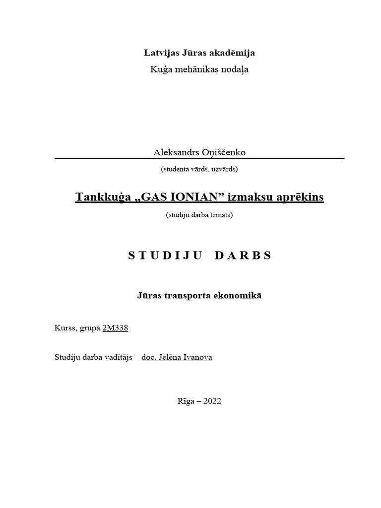A.oniscenko Studiju Darbs Ekonomika - Izlabots | PDF