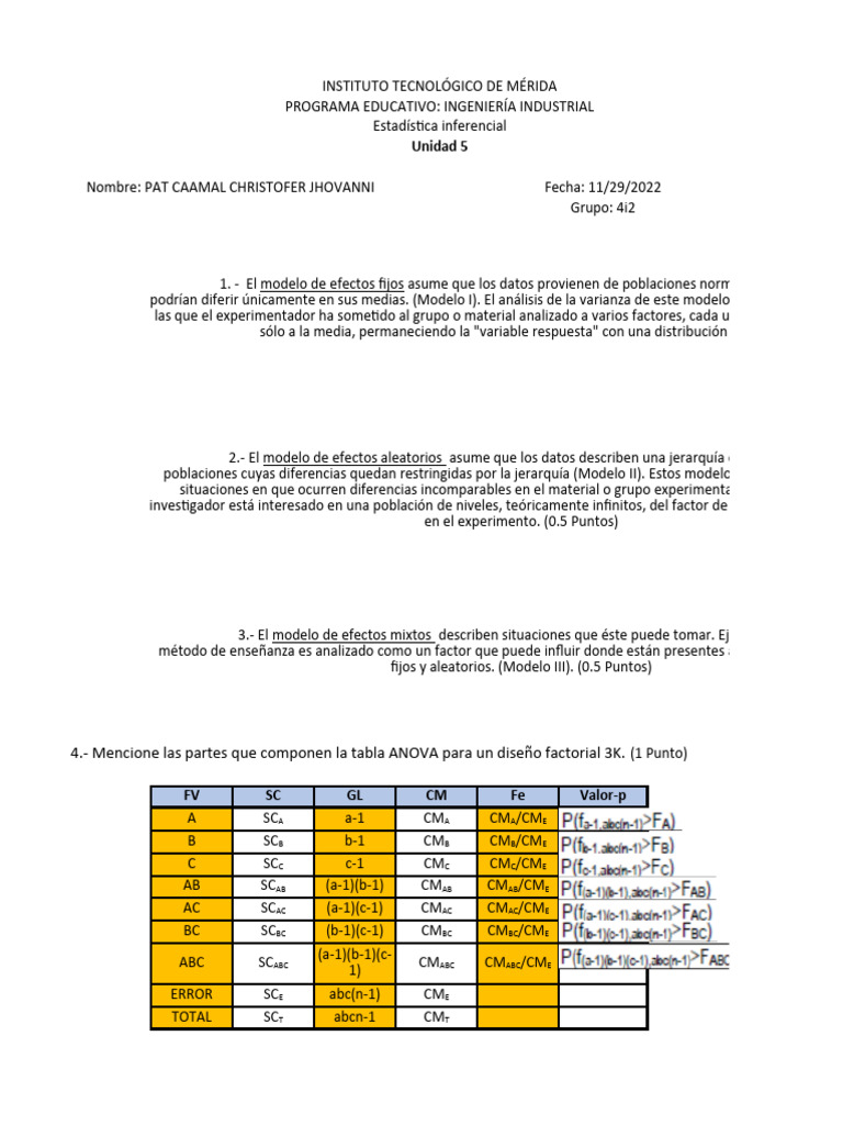 Evt5 - Pat Christofer - 4i2 | PDF | Método científico | Estadísticas