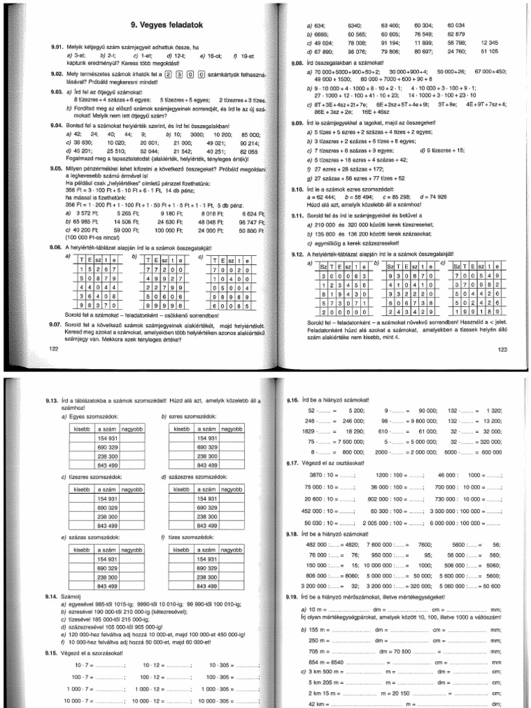 9.vegyes Feladatok | PDF