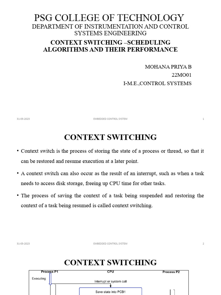 Embedded Presentation | PDF | Scheduling (Computing) | Process (Computing)